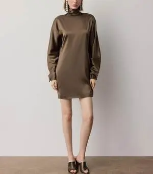 Ralph Lauren Satin High-neck Candi Mini Dress