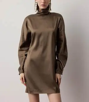 Ralph Lauren Satin High-neck Candi Mini Dress