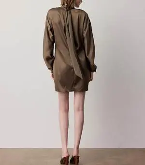 Ralph Lauren Satin High-neck Candi Mini Dress