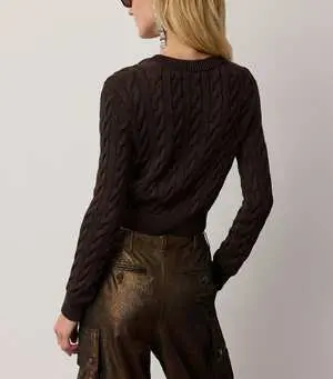 Ralph Lauren Mulberry Silk Cropped Cardigan