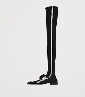 Saint Laurent Vinyl Romeo Over-the-knee Boots