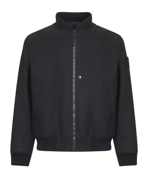 Stone Island Logo Patch Zip-up Jacket - Blue
