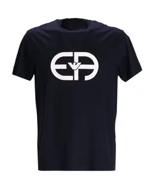 Emporio Armani Logo Printed Crewneck T-shirt - Black