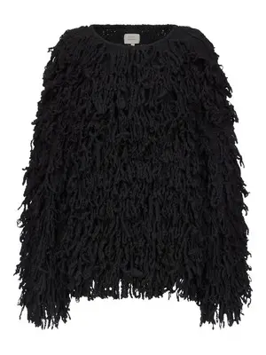 Loulou De Saison Gabin Fringe Sweater - Black