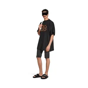 Balenciaga T-shirt Crypto Oversize In Nero Délav