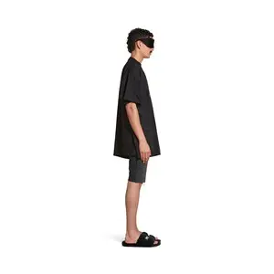 Balenciaga T-shirt Crypto Oversize In Nero Délav