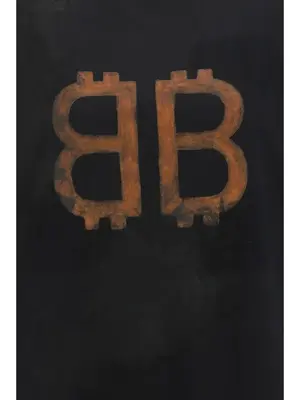Balenciaga T-shirt Crypto Oversize In Nero Délav
