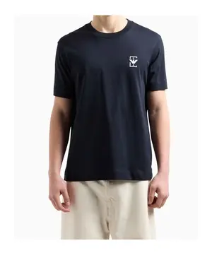 Emporio Armani Asv Jersey T-shirt With Rubberised Logo Print