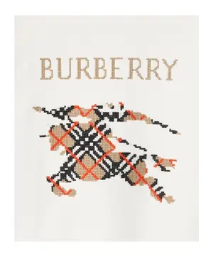 Burberry Logo Embroidered Checked Sweatshirt