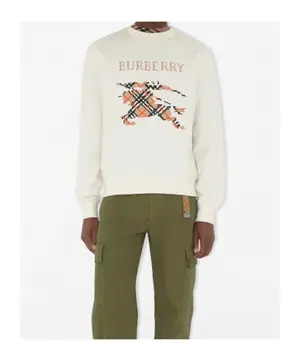Burberry Logo Embroidered Checked Sweatshirt