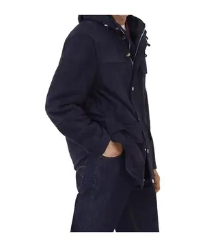 Brunello Cucinelli Zip-up Hooded Jacket - Navy Blue