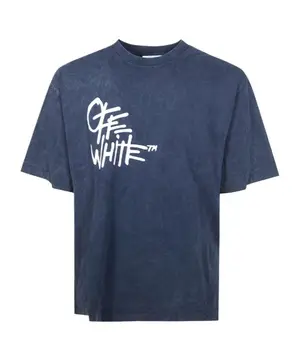 Off-White Graphic Printed Crewneck T-shirt - Blue