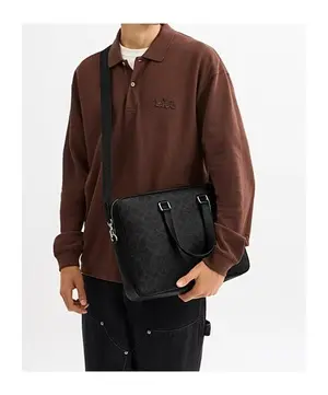 COACH Caden Zip Patterned Briefcase