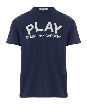 Play Comme Des Garcon Comme Des Garçons Play Logo Printed T-shirt - Navy