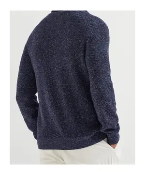 Brunello Cucinelli Long Sleeved Knitted Cardigan - Navy Blue