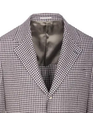 Brunello Cucinelli Houndstooth Single-breasted Blazer - Dark Gray