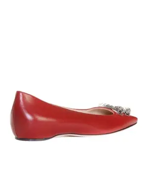 Gucci Square-toe Ballet Flats With Silver Tiger Detail