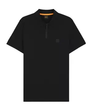 Hugo Boss Zip-up Polo Shirt - Black