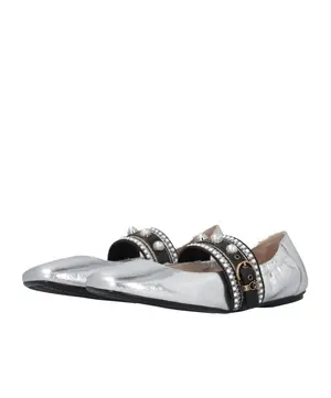 Pinko Pearl-embellished Buckle Ballet Flats