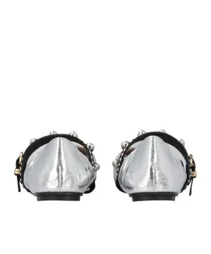 Pinko Pearl-embellished Buckle Ballet Flats