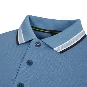 Hugo Boss Logo Embroidered Short-sleeved Polo Shirt - Blue