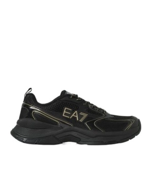 EA7 Logo-print Mesh Sneakers - Black
