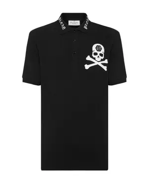 Philipp Plein Skull-print Cotton Polo Shirt