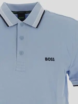 Hugo Boss Logo-embroidered Polo Shirt - Blue