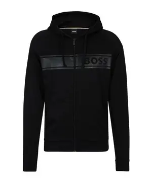 Hugo Boss Logo-print Zip-up Hoodie - Black