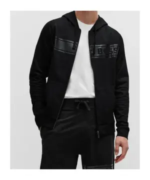 Hugo Boss Zip-up Hoodie With Logo Print