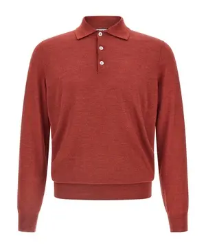 Brunello Cucinelli Long Sleeved Knitted Polo Shirt