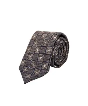 Brunello Cucinelli Geometric-pattern Print Silk Tie