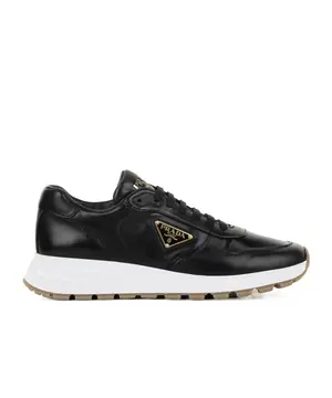 Prada Triangle-logo Lace-up Sneakers - Black