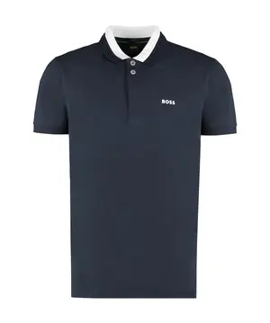 Hugo Boss 3d-stripe Collar Polo Shirt - Black