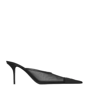 Saint Laurent Renee Mules In Mesh