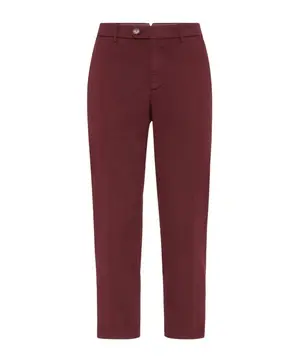 Brunello Cucinelli Garment-dyed Gabardine Trousers - Amaranth