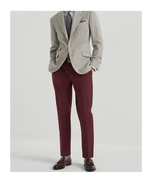 Brunello Cucinelli Garment-dyed Gabardine Tailored Trousers