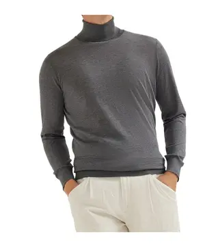 Brunello Cucinelli Turtleneck Sweater - Anthracite