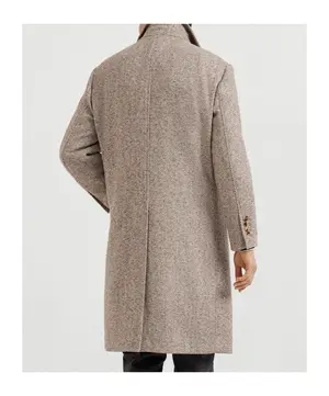 Brunello Cucinelli Chevron-pattern Single-breasted Coat