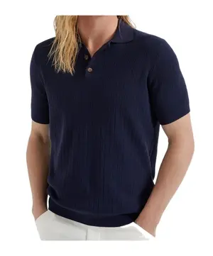 Brunello Cucinelli Cotton Polo Shirt - Navy Blue