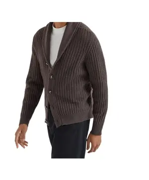 Brunello Cucinelli Ribbed Button-up Cardigan - Brown