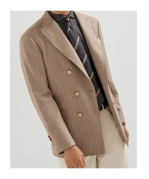 Brunello Cucinelli Striped Double-breasted Blazer