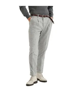 Brunello Cucinelli Pleated Wool-silk Blend Trousers