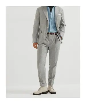 Brunello Cucinelli Pleated Wool-silk Blend Trousers