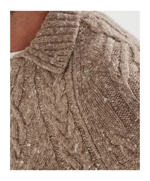 Brunello Cucinelli Cable-knit Polo Sweater