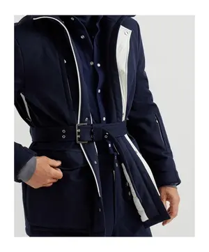 Brunello Cucinelli Mountain Belted Wool Military Jacket