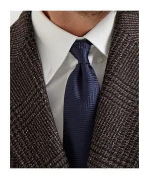 Brunello Cucinelli Herringbone Silk Tie