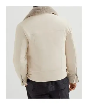 Brunello Cucinelli Fur-collar Leather Jacket