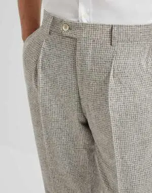 Brunello Cucinelli Pleated-front Check-pattern Trousers