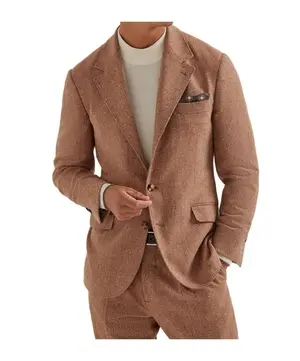 Brunello Cucinelli Herringbone-pattern Single-breasted Blazer